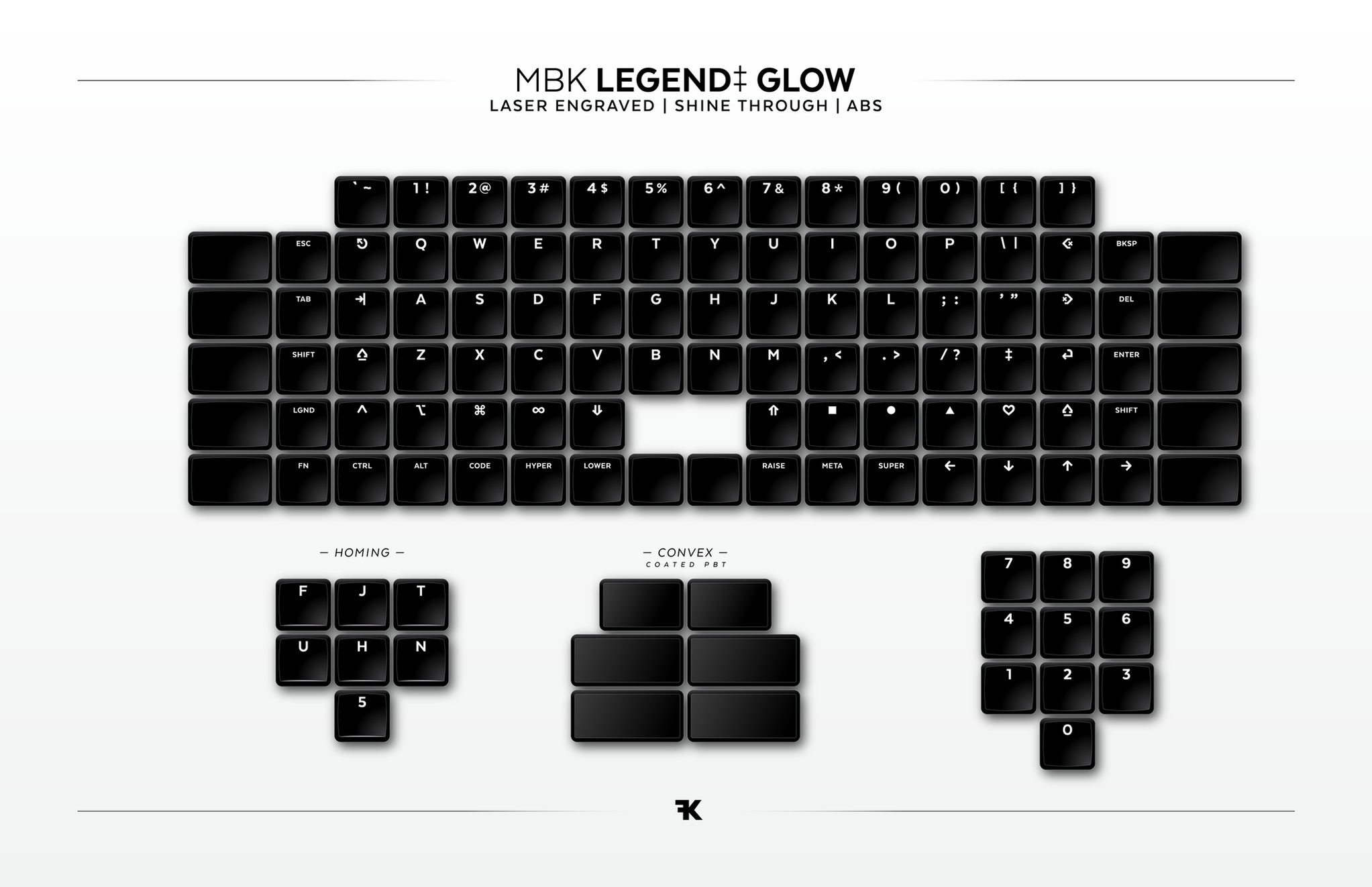 MBK Choc Glow Keycaps — splitkb.com